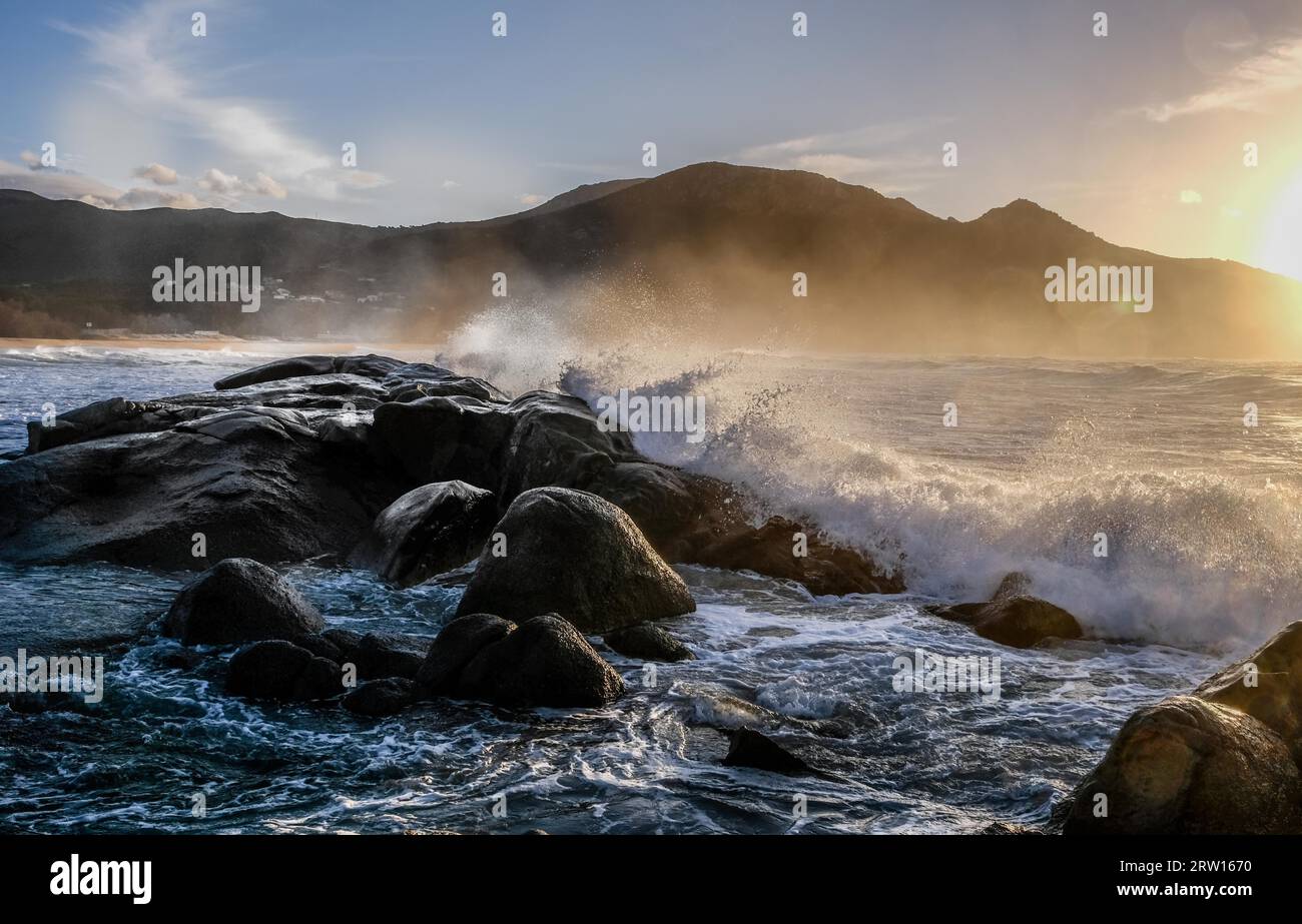 Spring storms roil the sea. Here on the beach of the Mediterranean ...