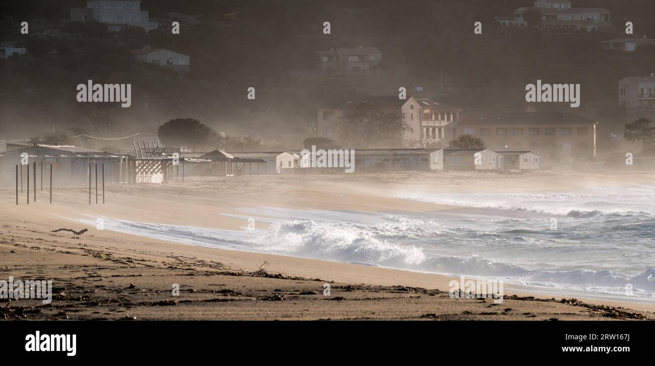 Spring fog envelops this Mediterranean village. Photographed on the ...