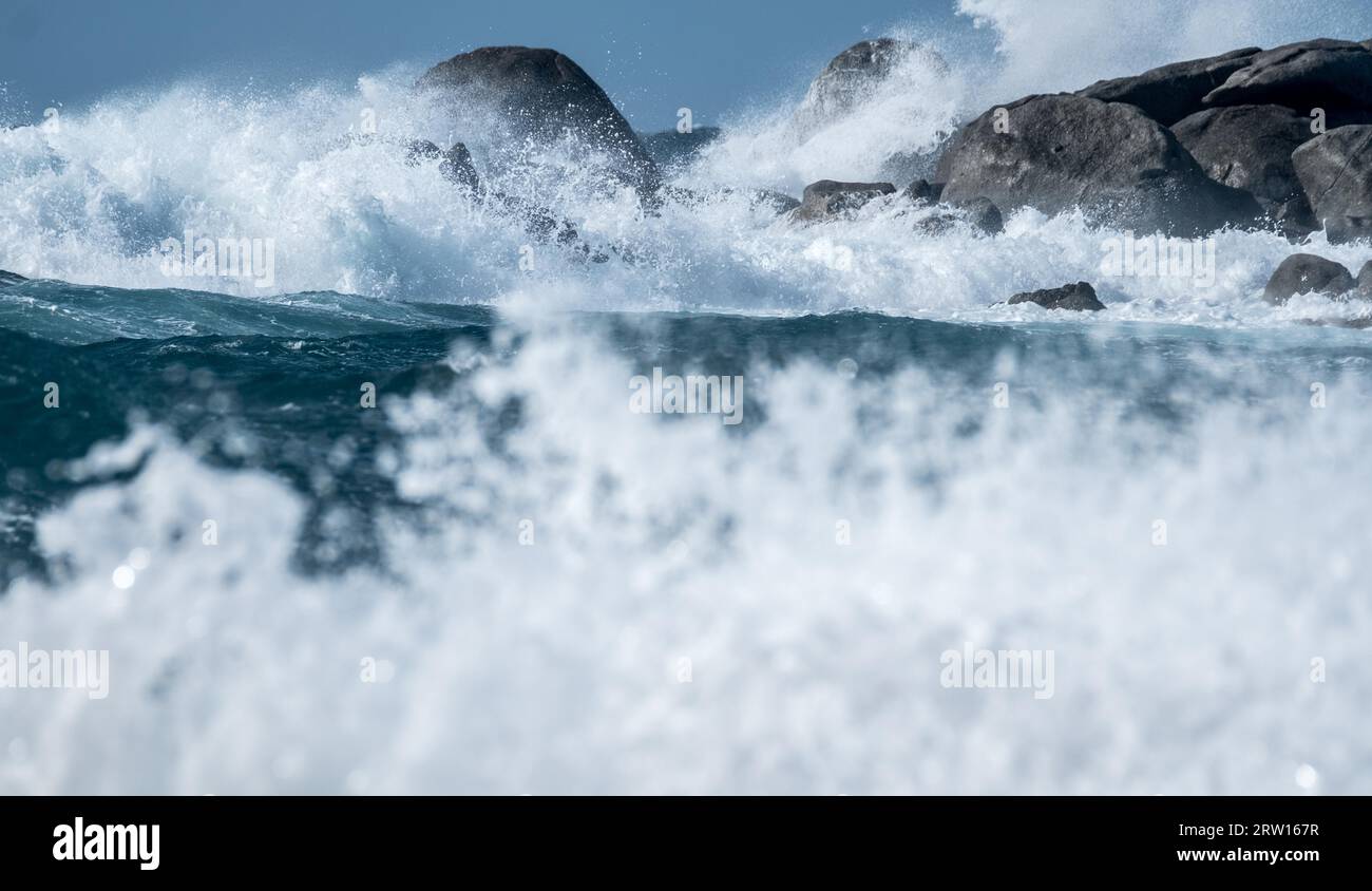 Spring storms roil the sea. Here on the beach of the Mediterranean ...