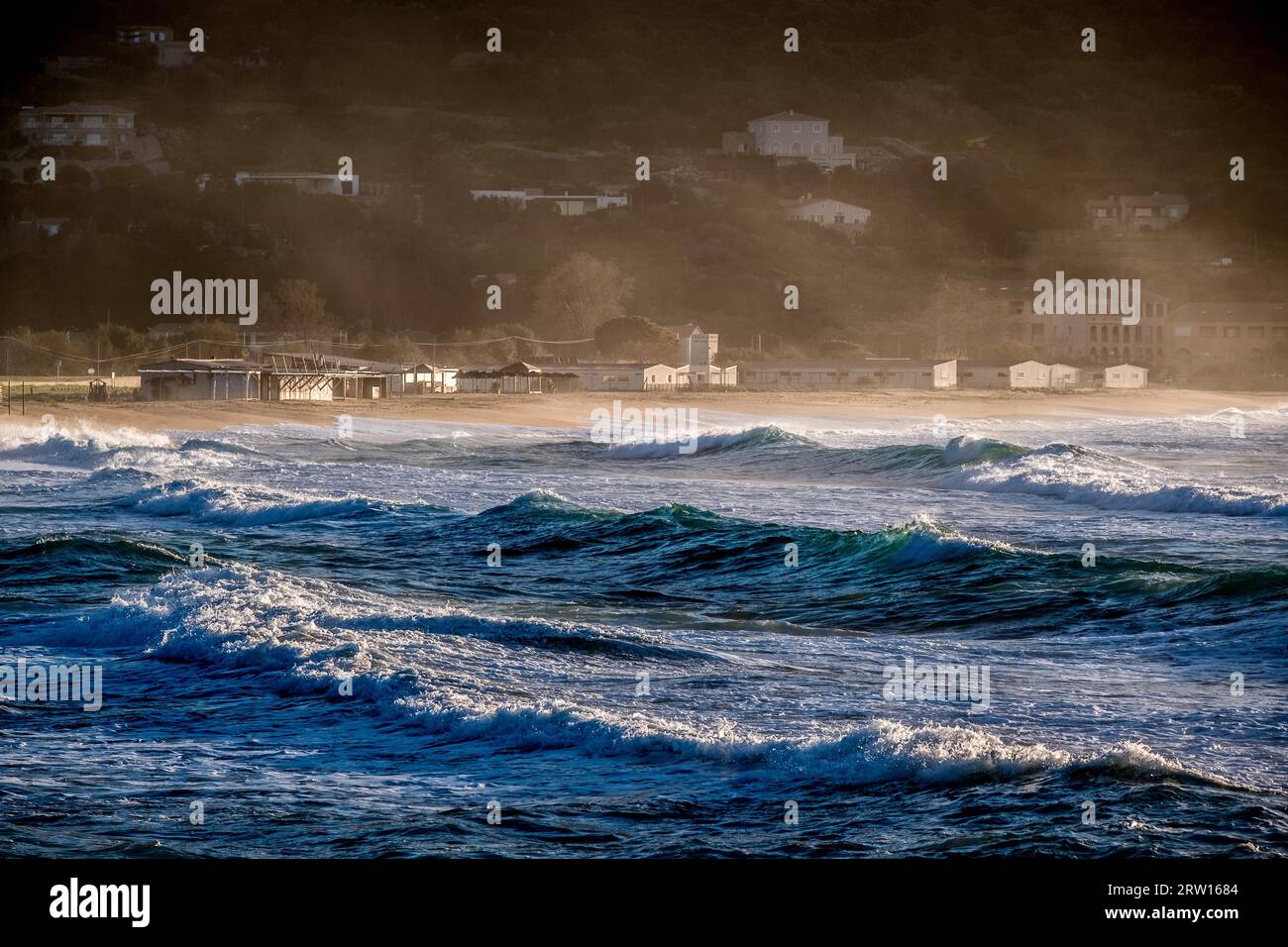Spring fog envelops this Mediterranean village. Photographed on the ...