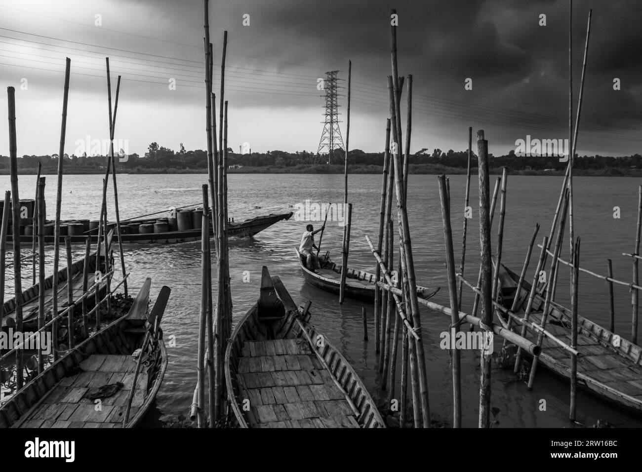 Traditional boat station 4k photo captured from Ruhitpur, Bangladesh on ...
