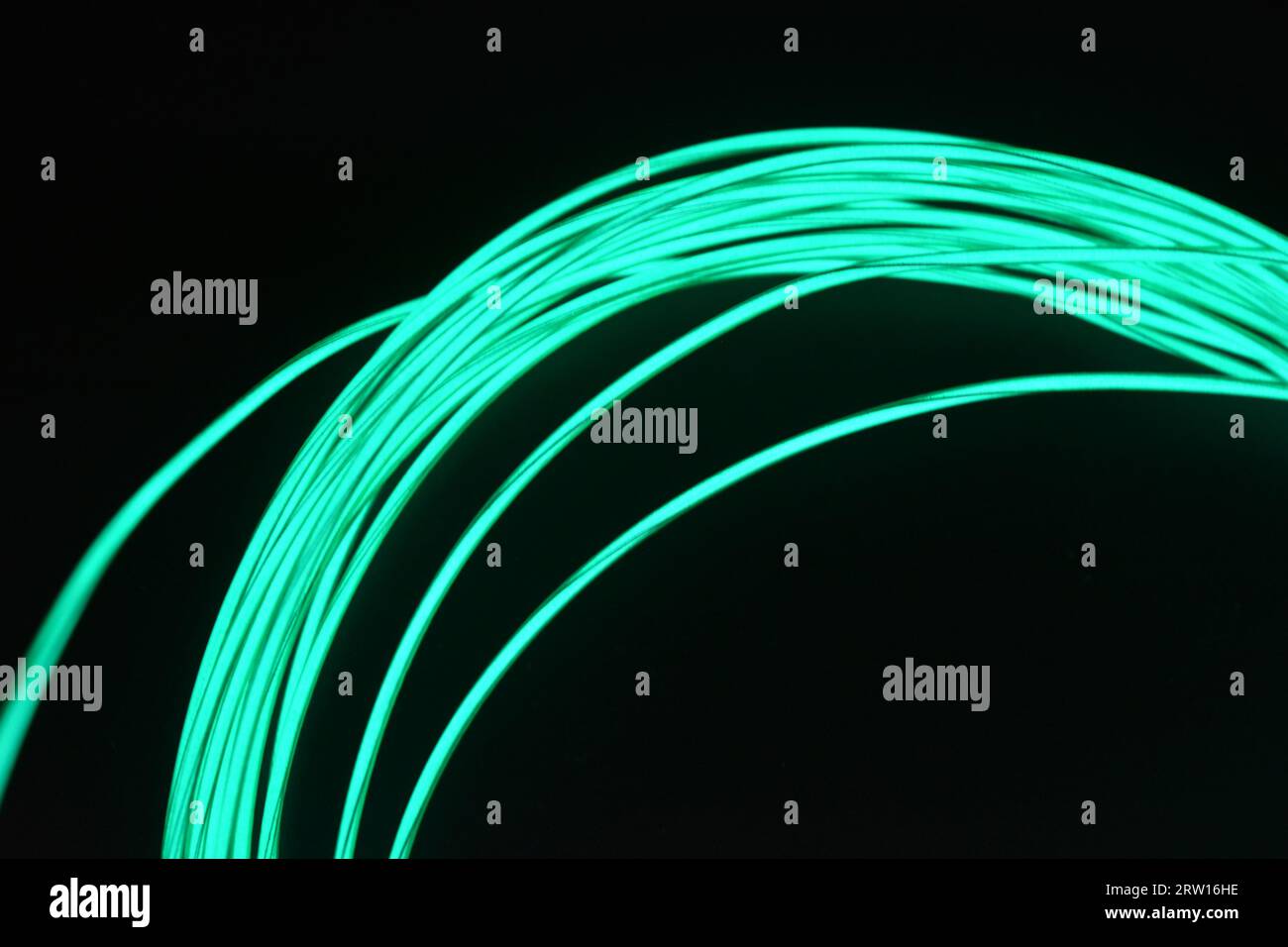 A glowing chaos of thin light wires. An unusual, unique glowing ...