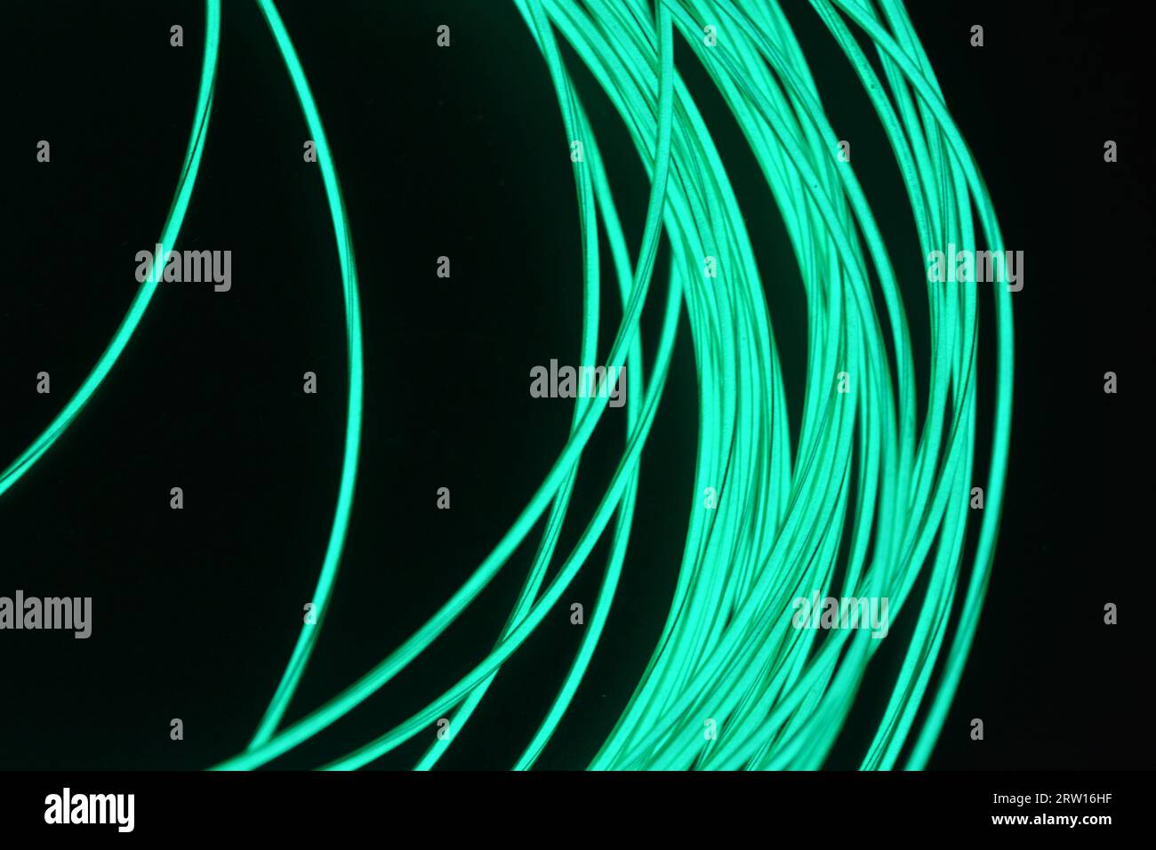 A glowing chaos of thin light wires. An unusual, unique glowing ...