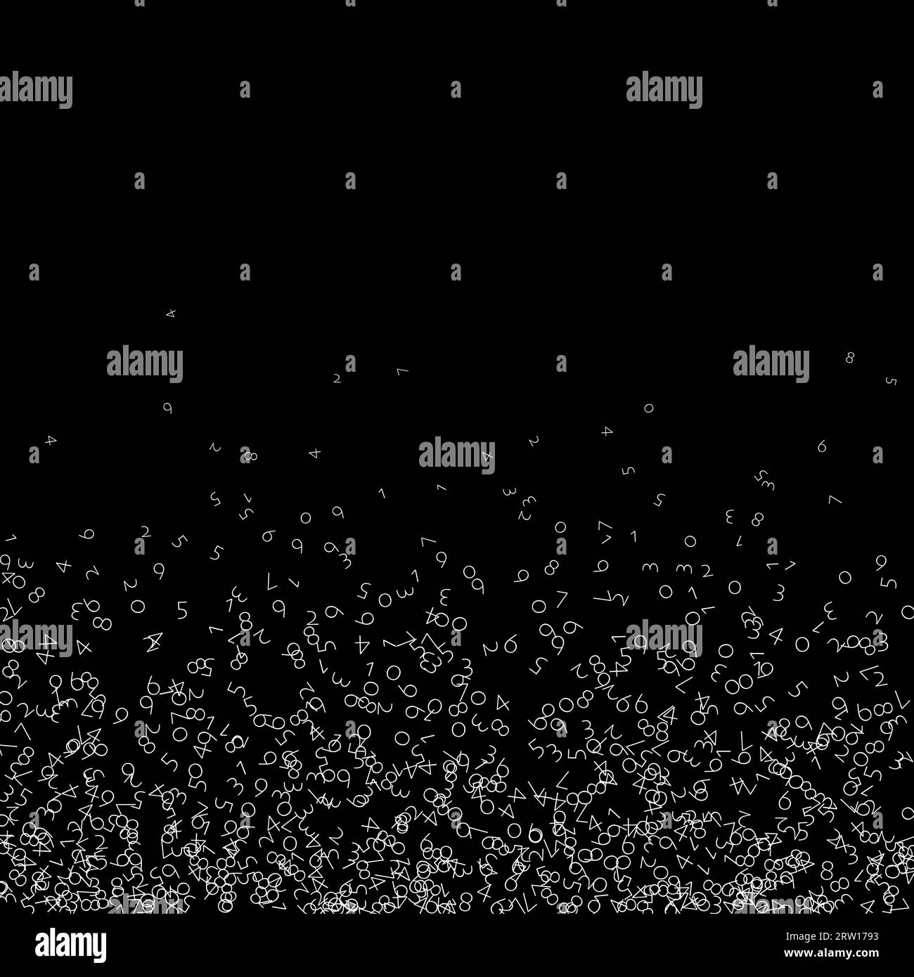 Falling numbers, big data concept. Binary white chaotic flying digits ...