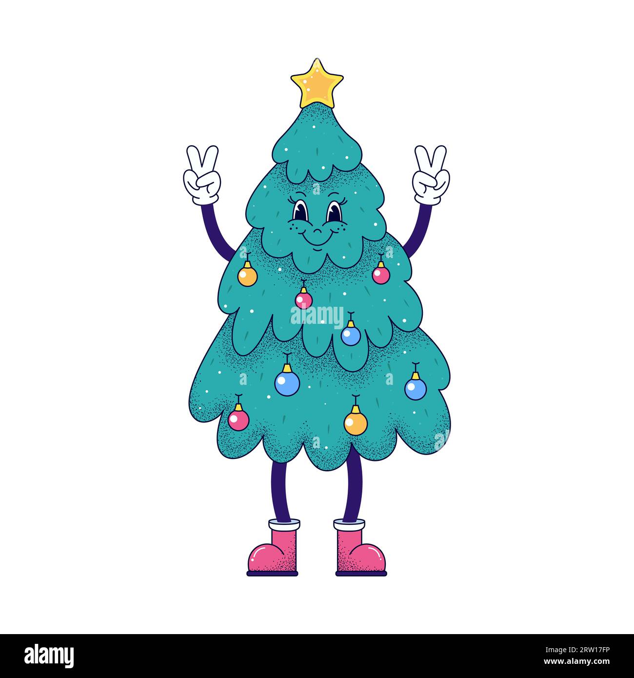 Christmas tree in cartoon style Stock Vector Image & Art - Alamy