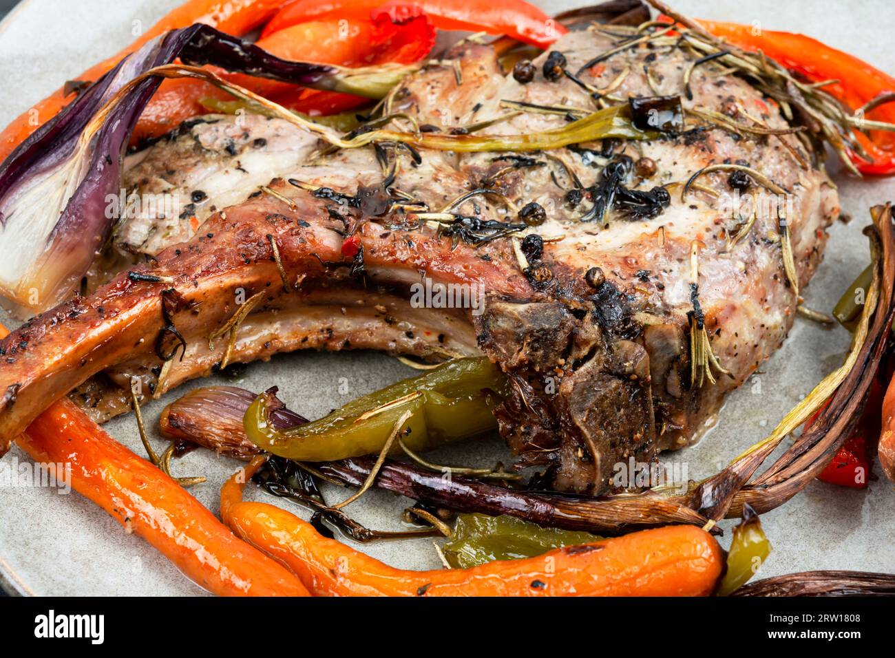 Juicy grilled pork tomahawk hi-res stock photography and images - Alamy
