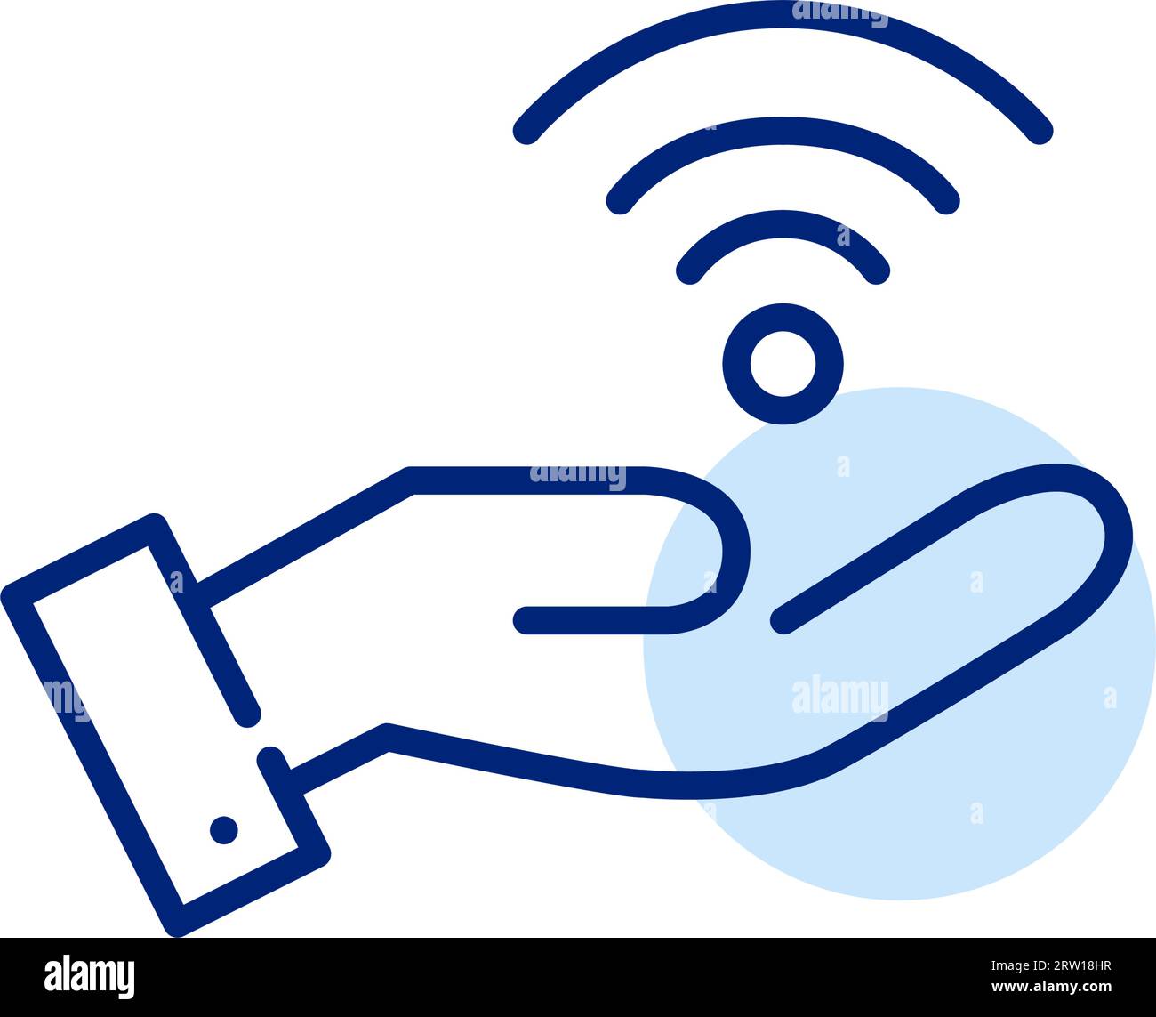 Hand holding wifi symbol. Free internet connection service. Pixel ...