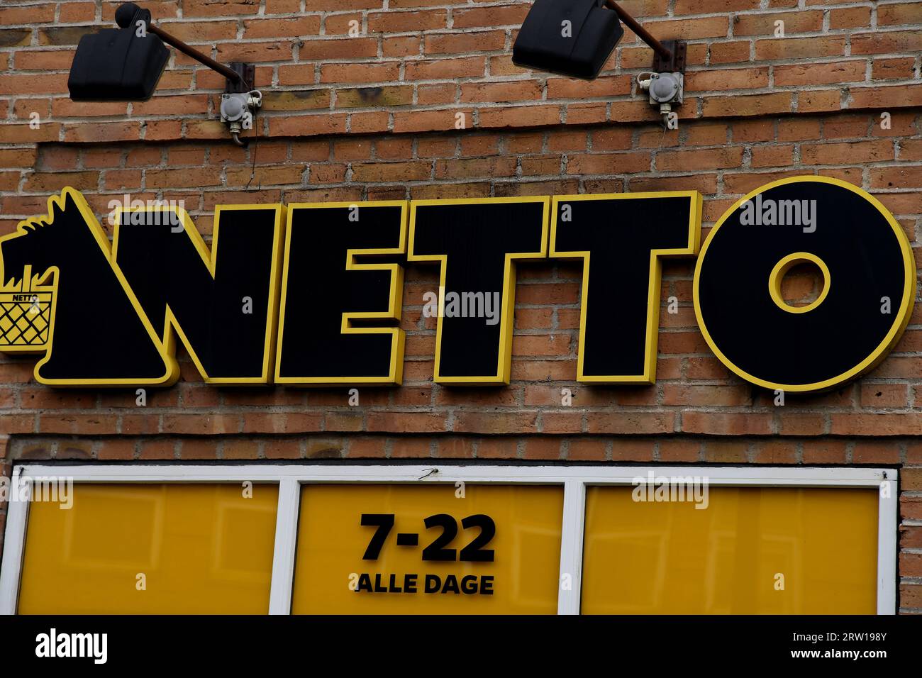 Copenhagen/Denmark /16 September 2023/Netto grocery Kastrup in danish ...