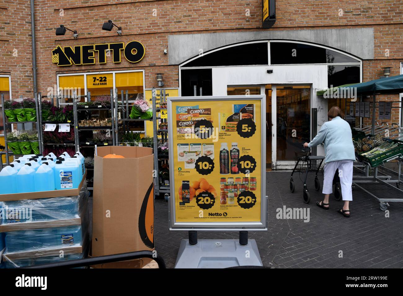 Copenhagen/Denmark /16 September 2023/Netto grocery Kastrup in danish ...