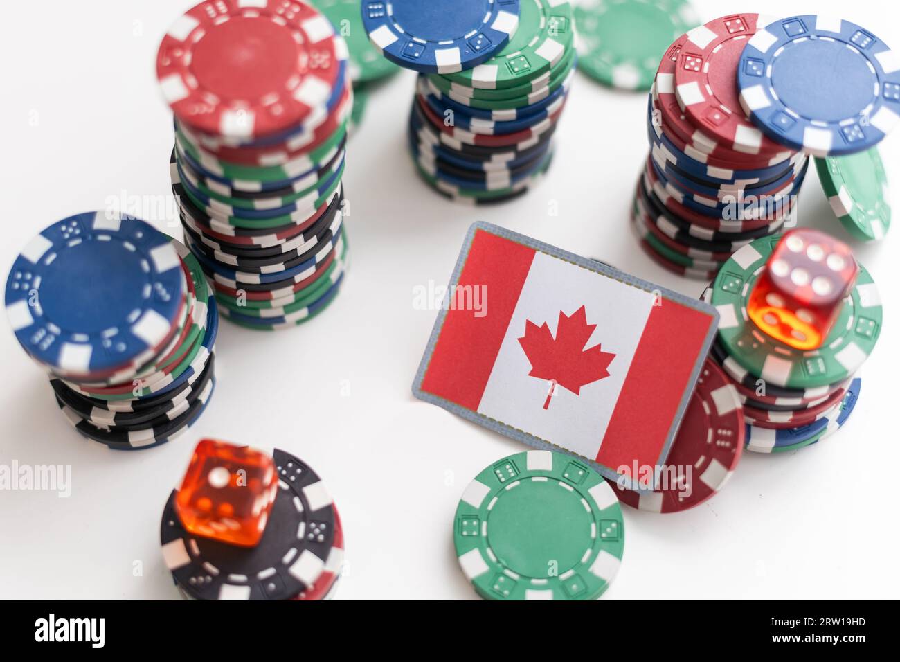 Casino chips with flag of Canada - High resolution 3d render isolated ...