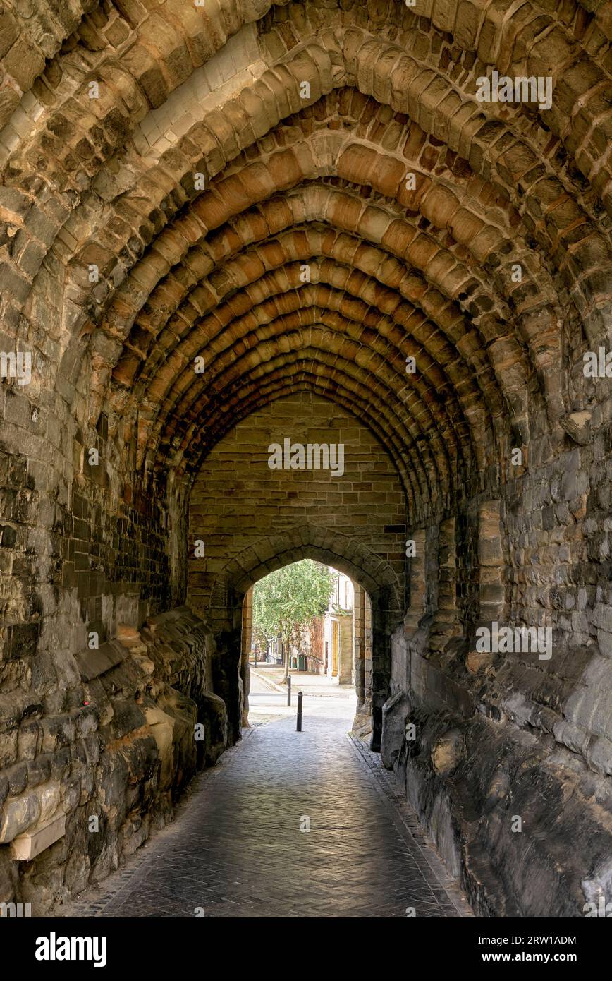 Stone archway UK. West Gate Warwick. Grade I listed adjacent to the ...