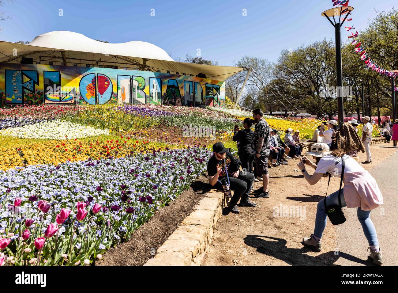 Canberra, Australia. 16th Sep, 2023. People visit the Floriade flower ...