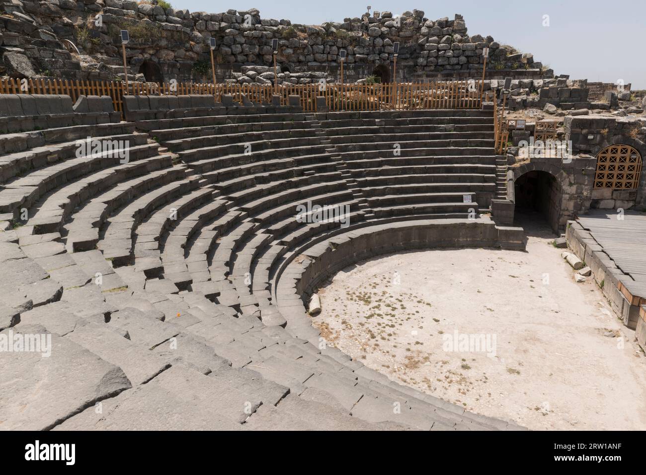 Amphitheatre in the ancient city of Gadara. Umm Qais, Jordan Stock ...