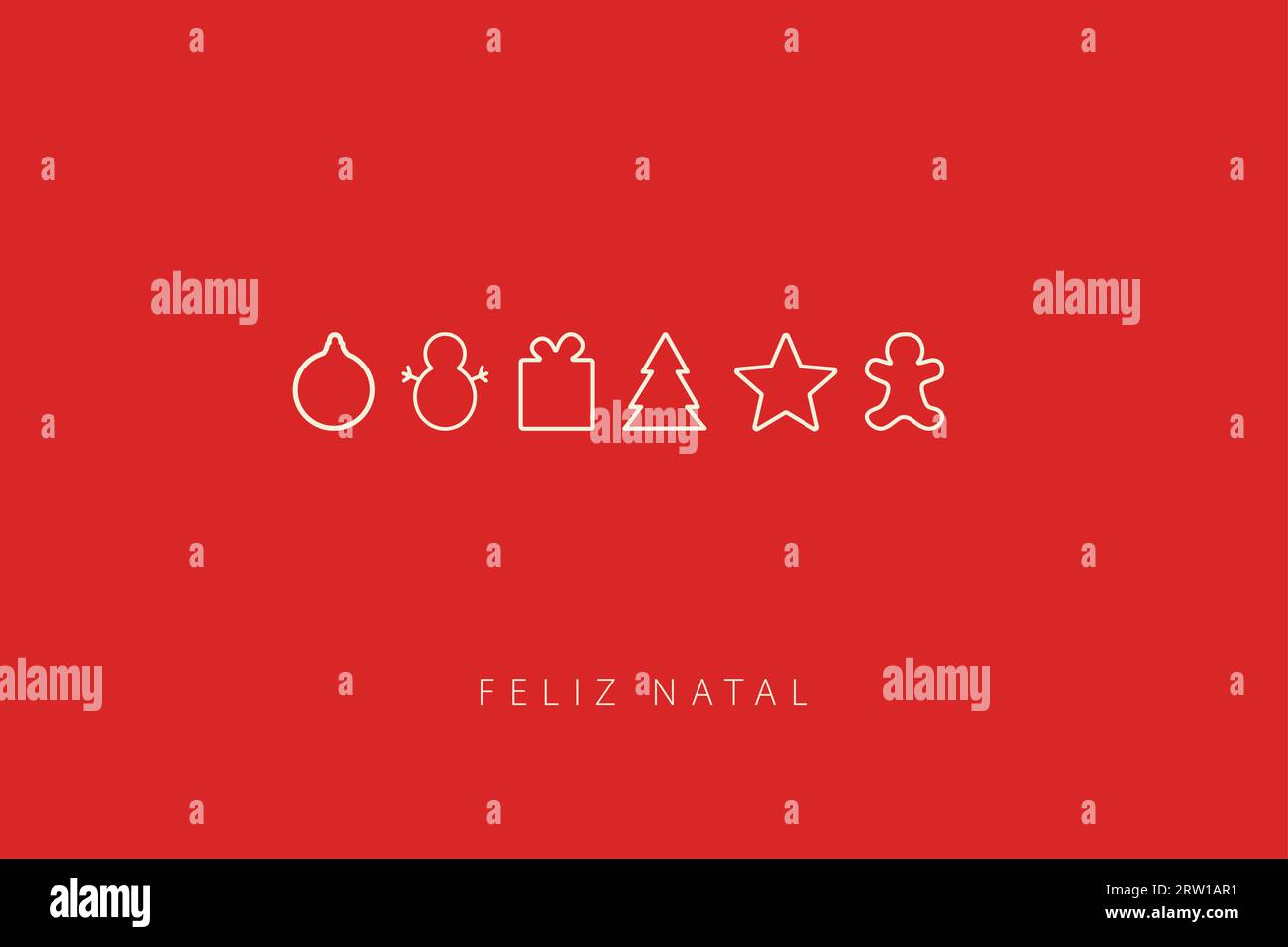 Greeting card with Merry Christmas lettering in Portuguese (Feliz Natal ...