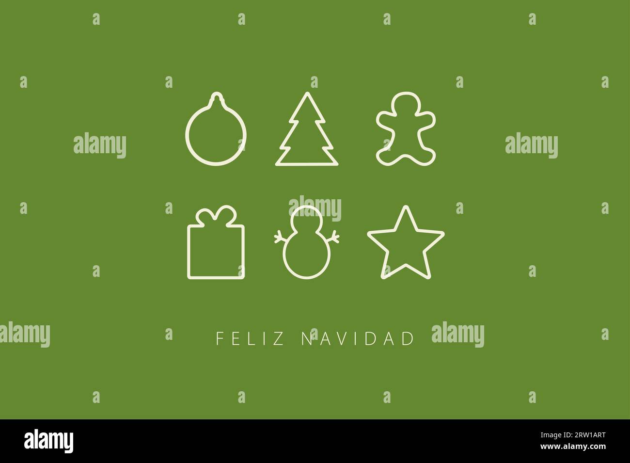 Greeting card with Merry Christmas lettering in Spanish (Feliz Navidad ...