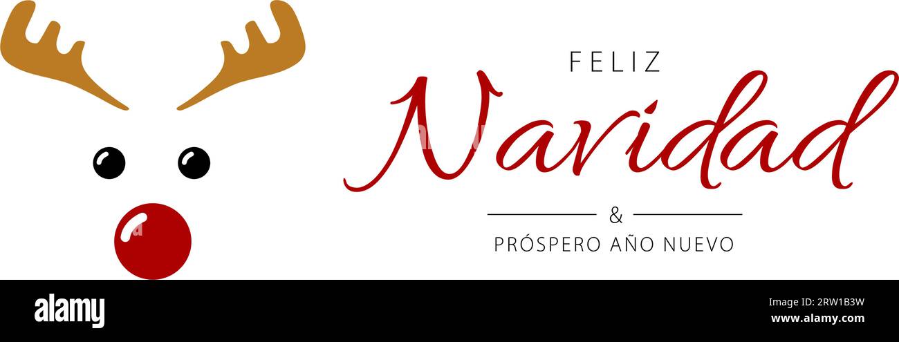 Merry Christmas and Happy New Year lettering in Spanish (Feliz Navidad ...