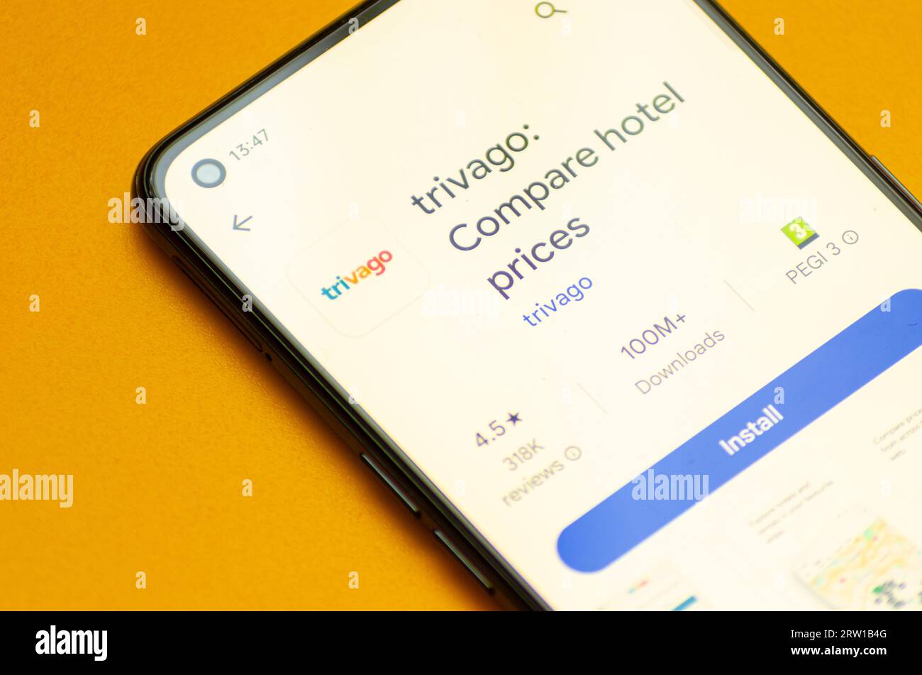 Madrid, Spain 09 15 2023: Selective focus, Smartphone screen with the ...