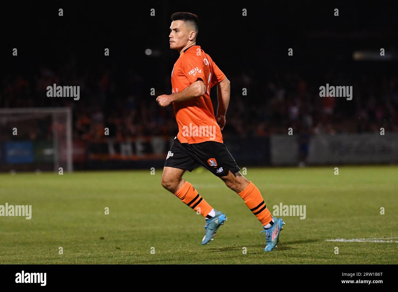 Brisbane, Australia. 16th Sep, 2023. Joe Caletti of the Roar celebrates ...