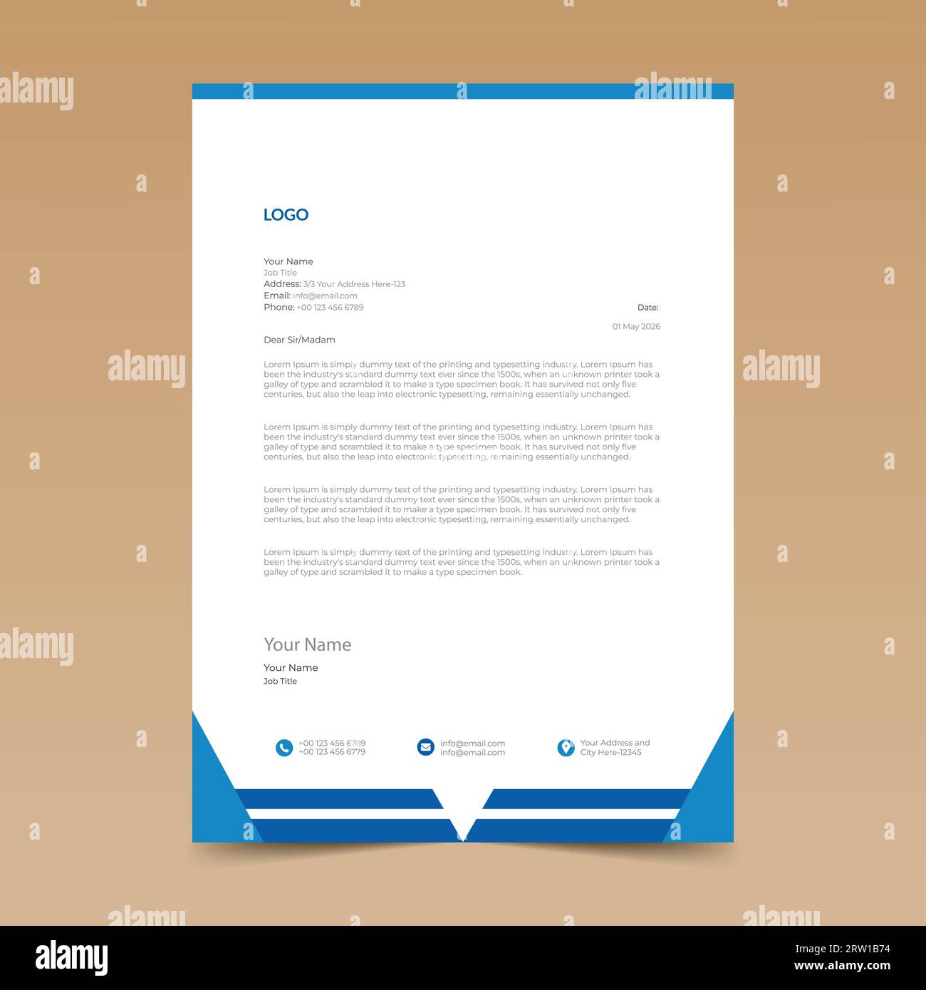 Modern Letterhead Pad Template Design Stock Vector Image & Art - Alamy