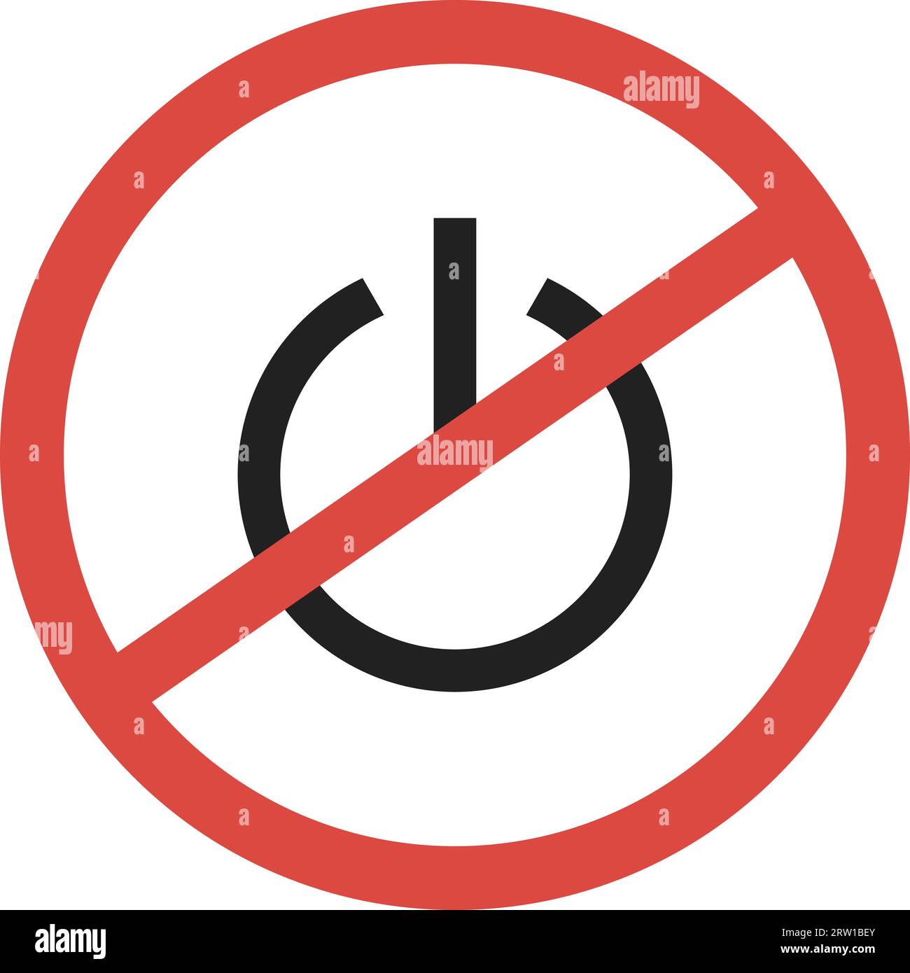 Round red sign off turn round off concept uninterrupted work Stock ...