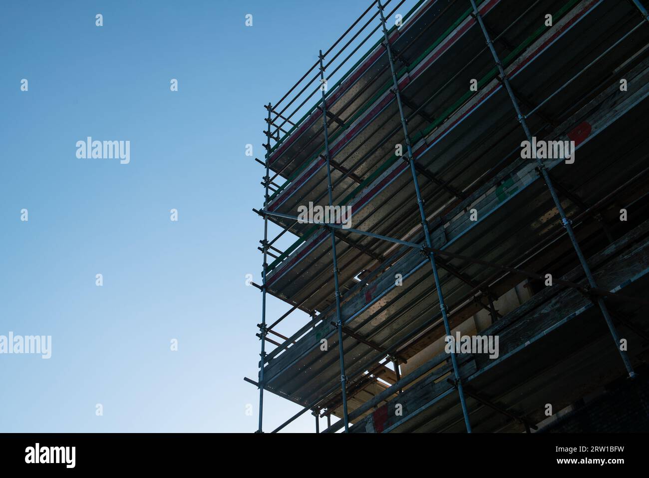 building with scaffolding, work in progress on the building which ...