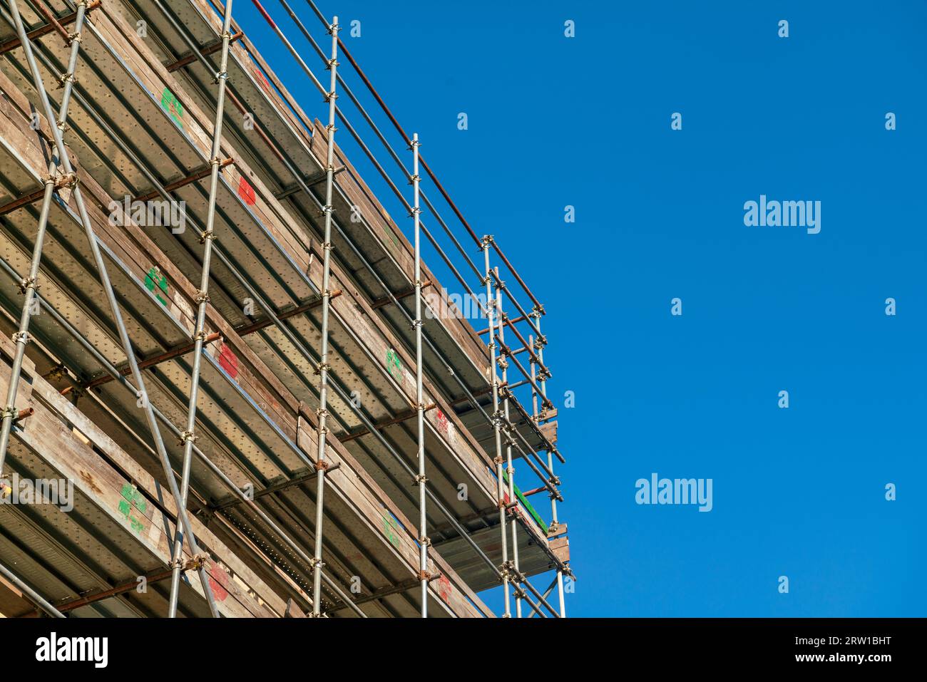 building with scaffolding, work in progress on the building which ...