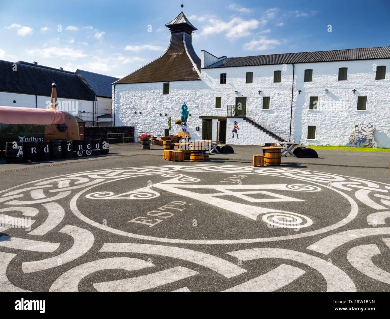 The Ardbeg distillery in Ardbeg near Port Ellen on Islay, Inner ...