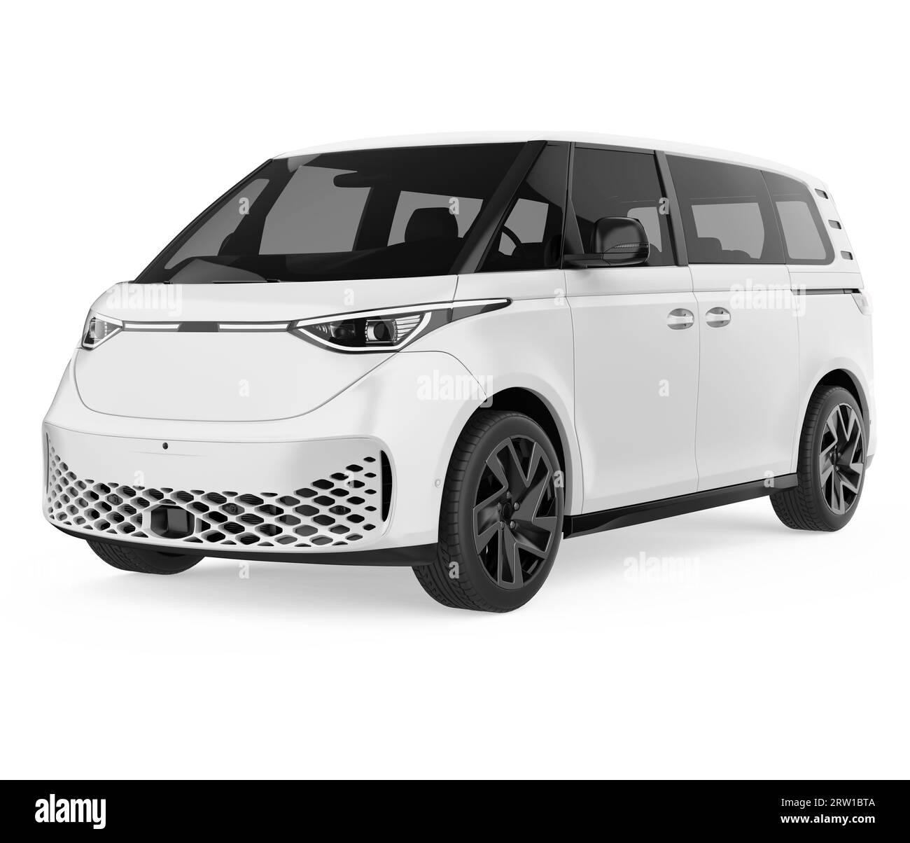 White Minibus Isolated Stock Photo - Alamy