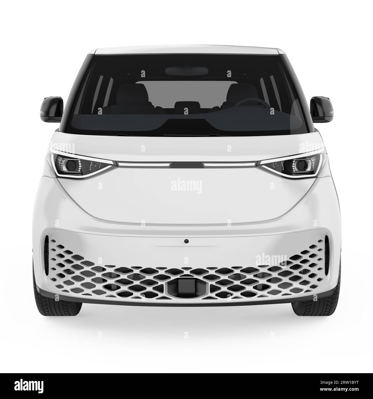 White Minibus Isolated Stock Photo - Alamy