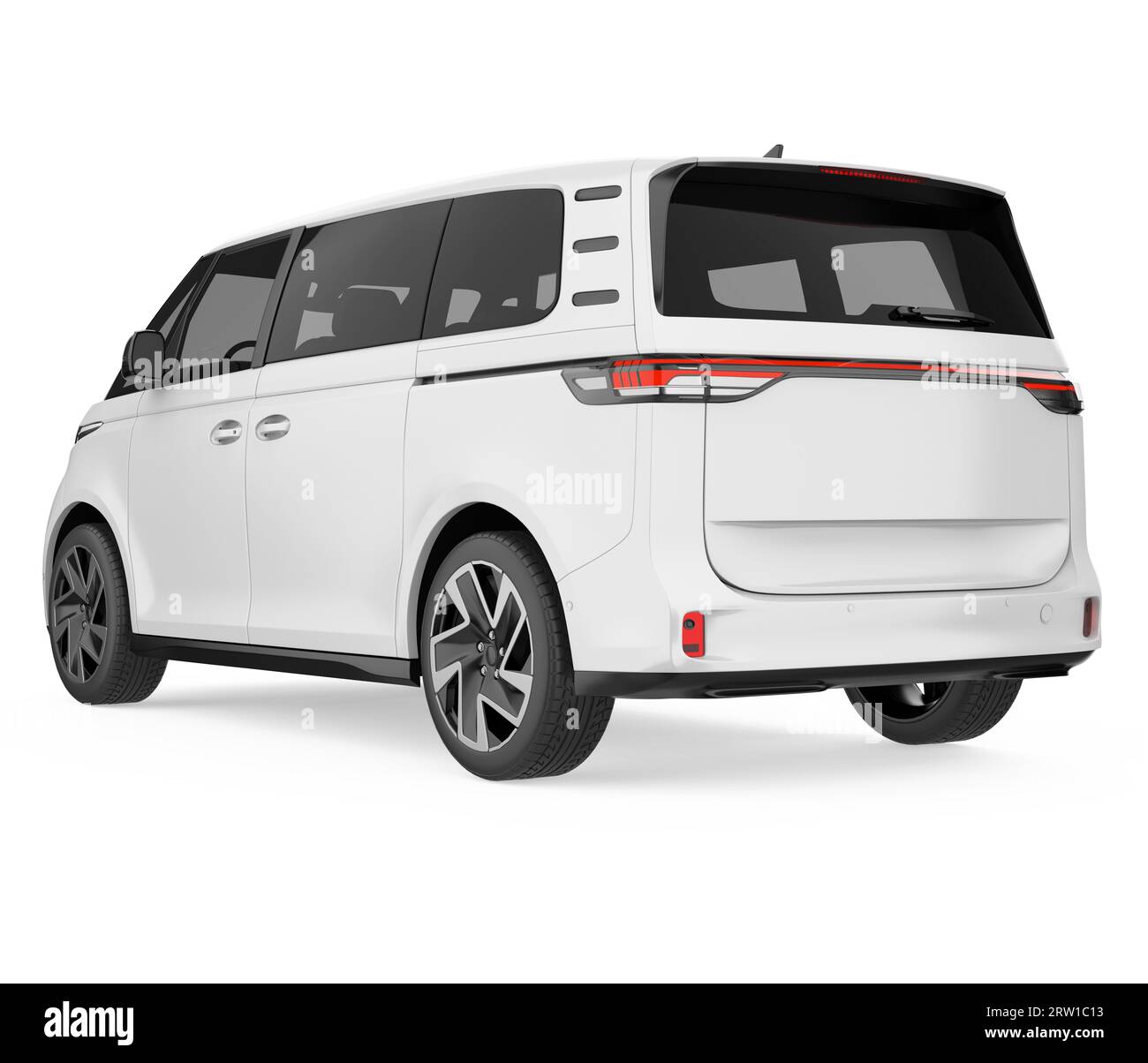 White Minibus Isolated Stock Photo - Alamy