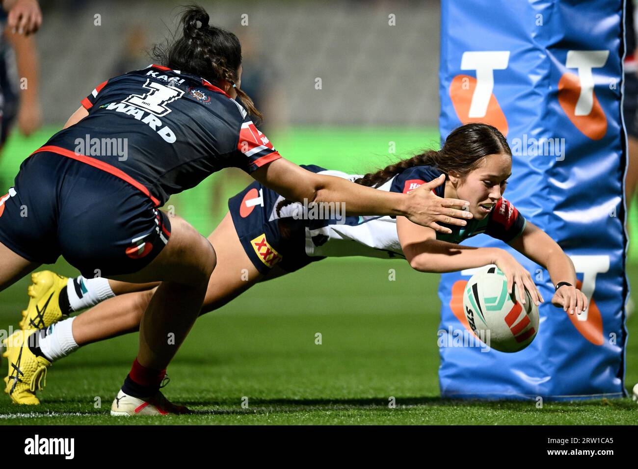 Sydney, Australia. 16th Sep, 2023. Jetaya Faifua of the Cowboys scores ...