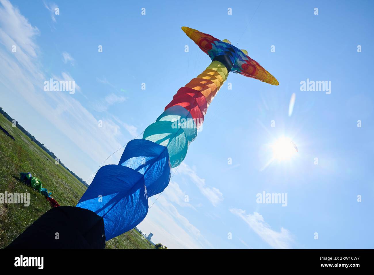 Berlin, Germany. 16th Sep, 2023. On Tempelhofer Feld, a long colorful ...