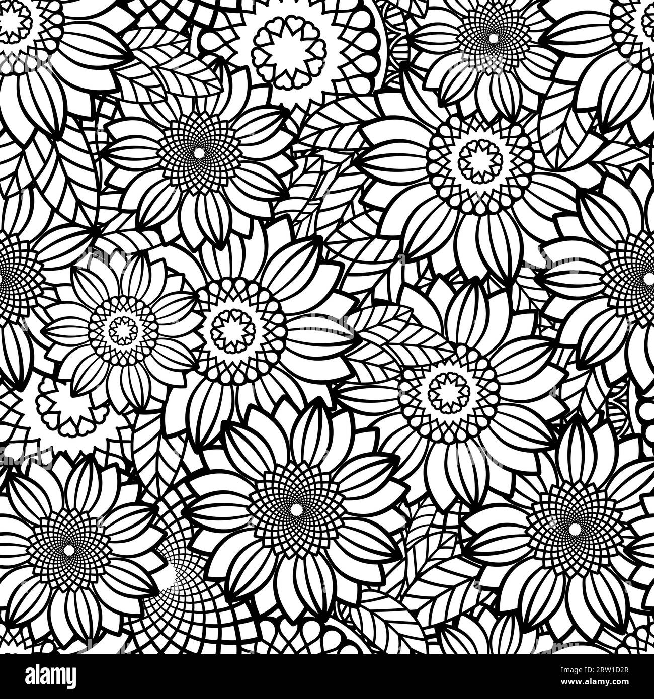 Sunflowers Seamless Pattern Background Stock Vector Image & Art - Alamy