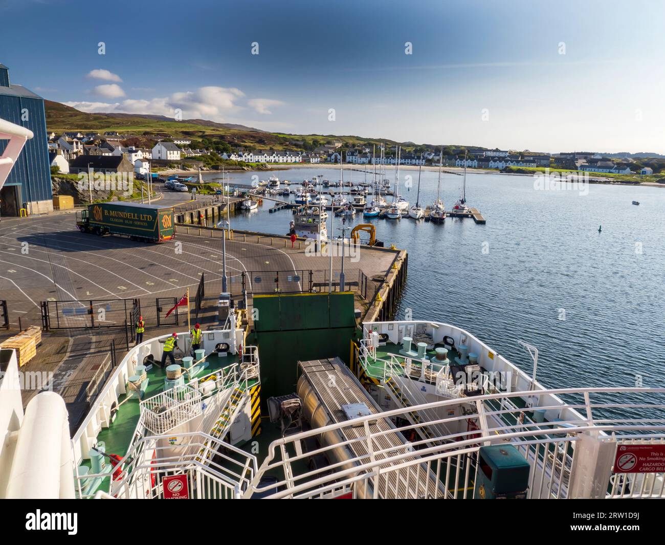 Boats moored in Port Ellen on Islay, Inner Hebrides, Scotland, UK Stock ...