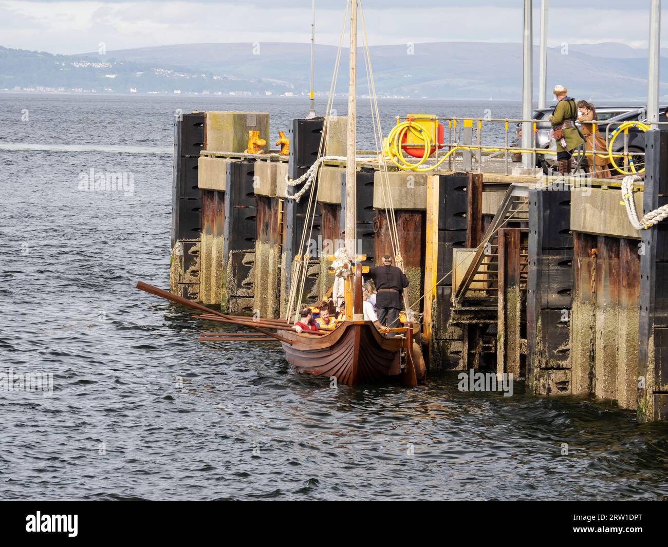 A replica Viking longship at the Viking Festival in Largs on Scotlands ...