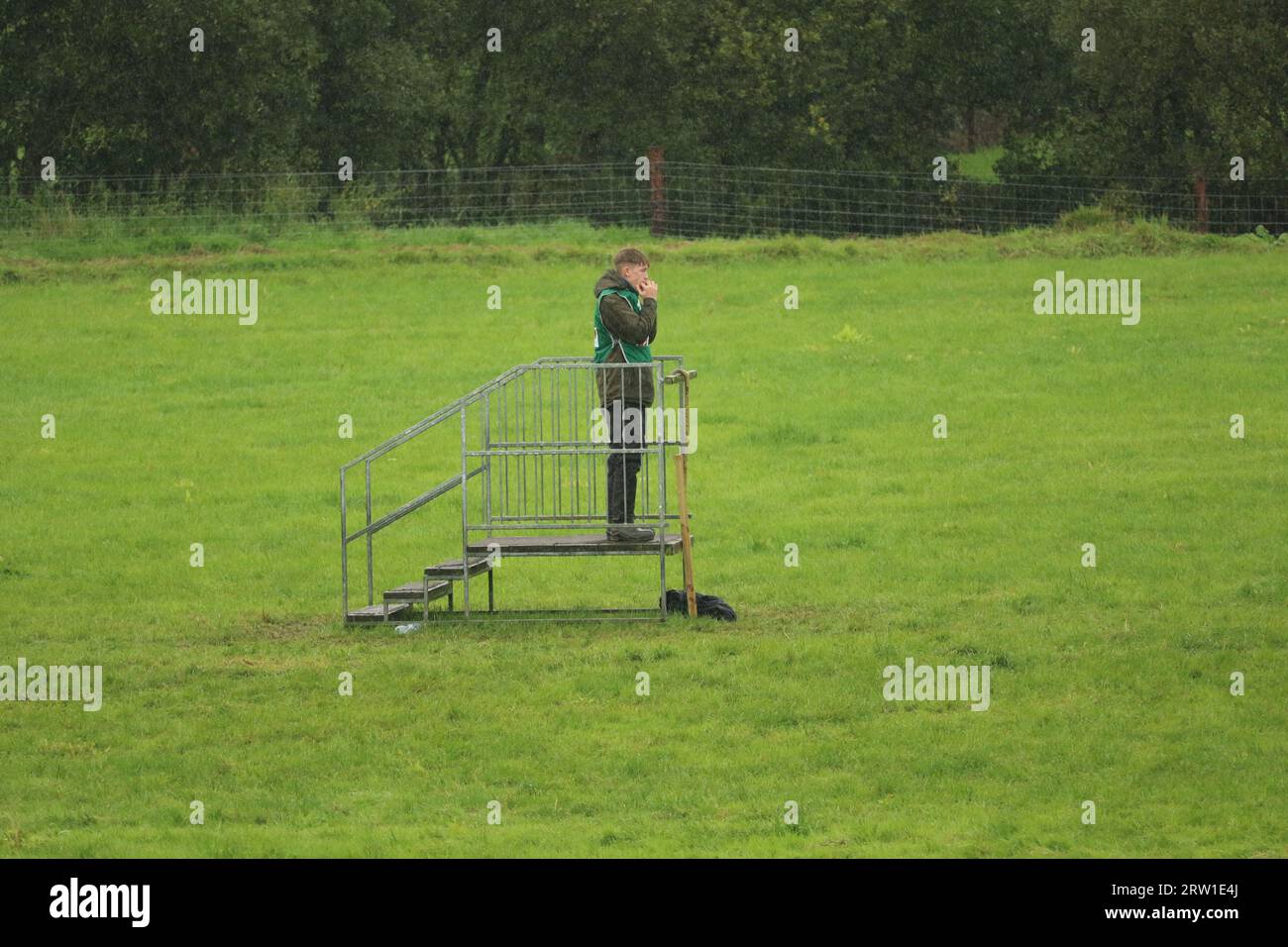 Peter Og Morgan commands dog Tip competing at the World Sheepdog Trials ...