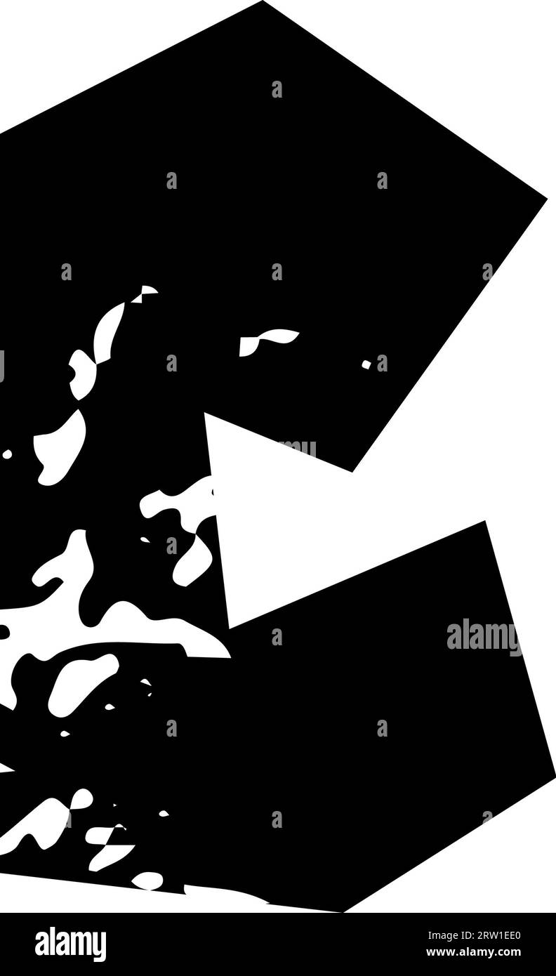 Display alphabet grunge corner paper cut font letter C Stock Photo - Alamy
