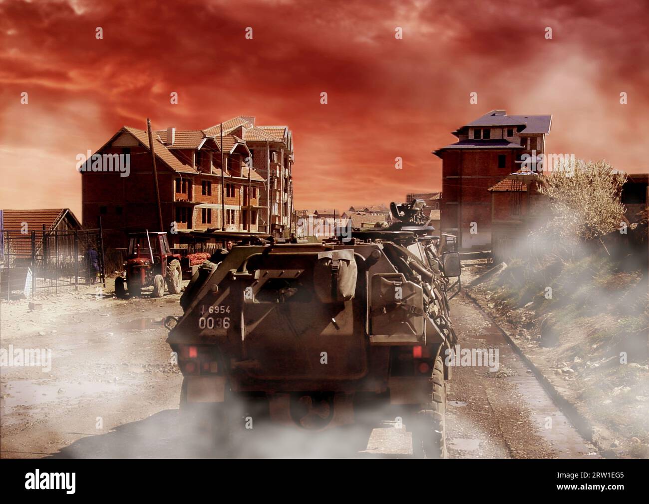 War, apocalypse and military transport, army in a post apocalyptic ...