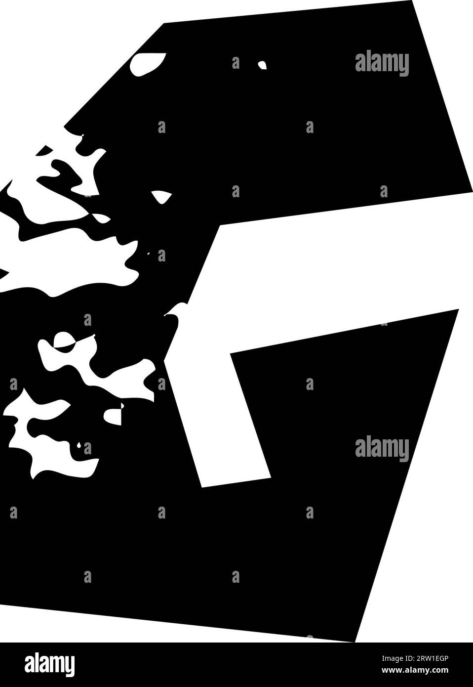 Display alphabet grunge corner paper cut font letter G Stock Photo - Alamy