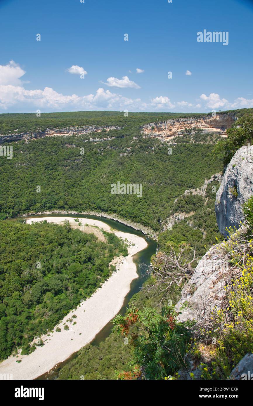 A breathtaking view of the Gorges de l'Ardèche, where the river ...