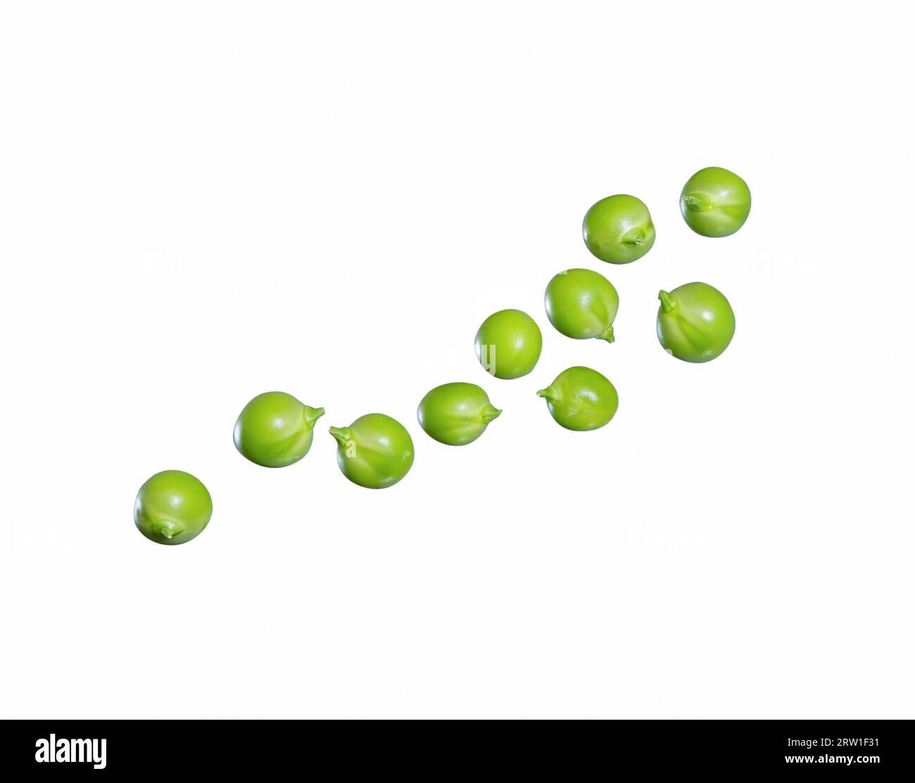 Pea. Falling green peas isolated on white background Stock Photo - Alamy