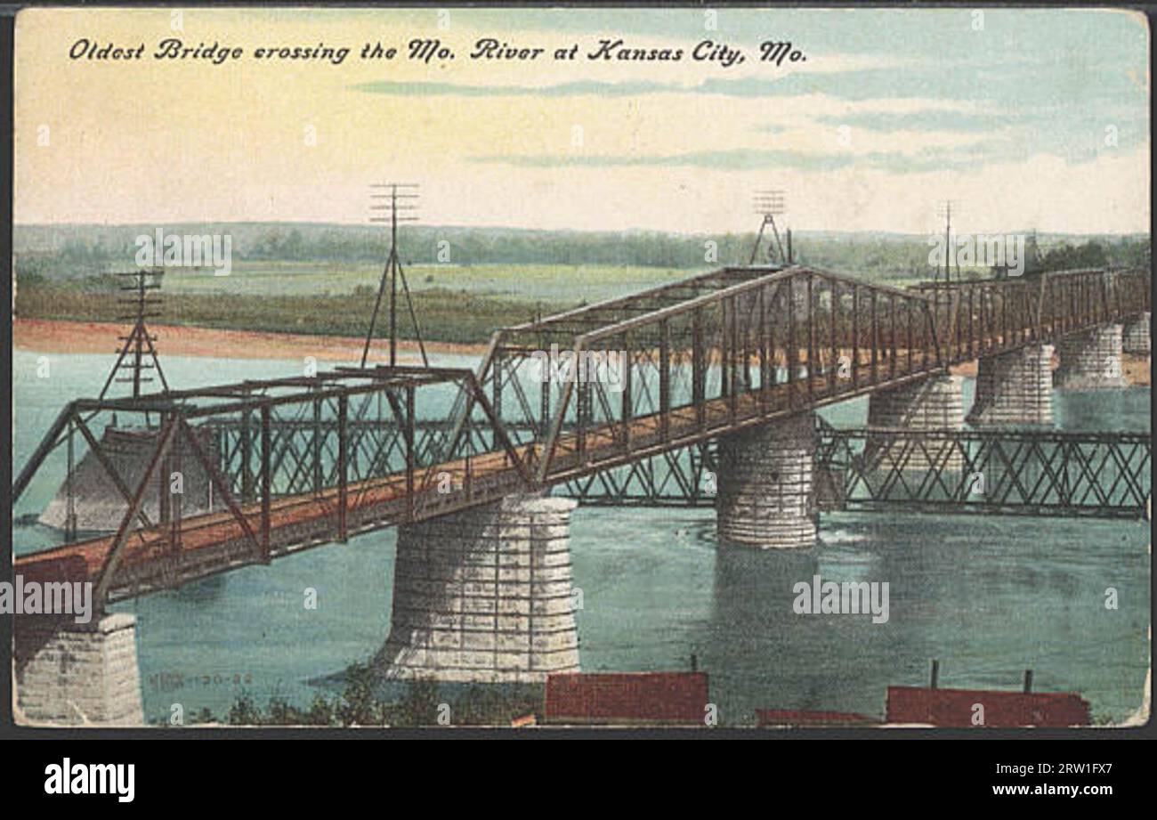 Hannibal Bridge over Missouri River at Kansas City Stock Photo - Alamy