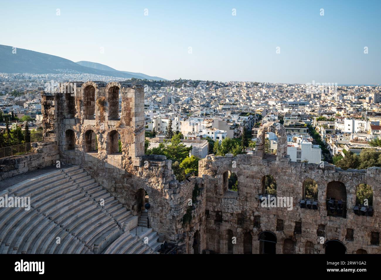 Odeon of Herodes Atticus stone Roman theatre on the slope of the ...