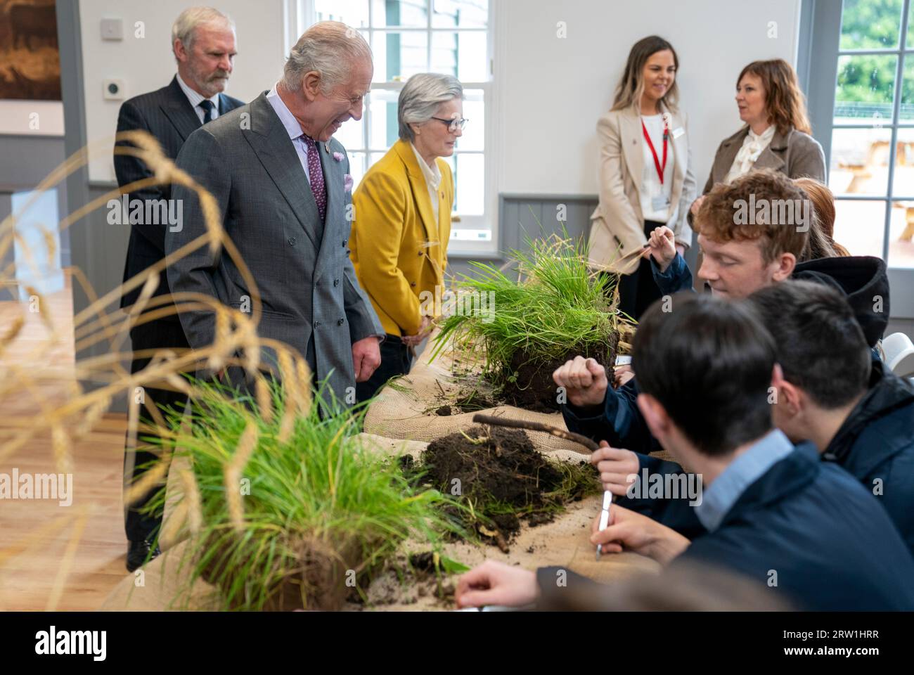King Charles III meets students carrying out root and soil structure ...