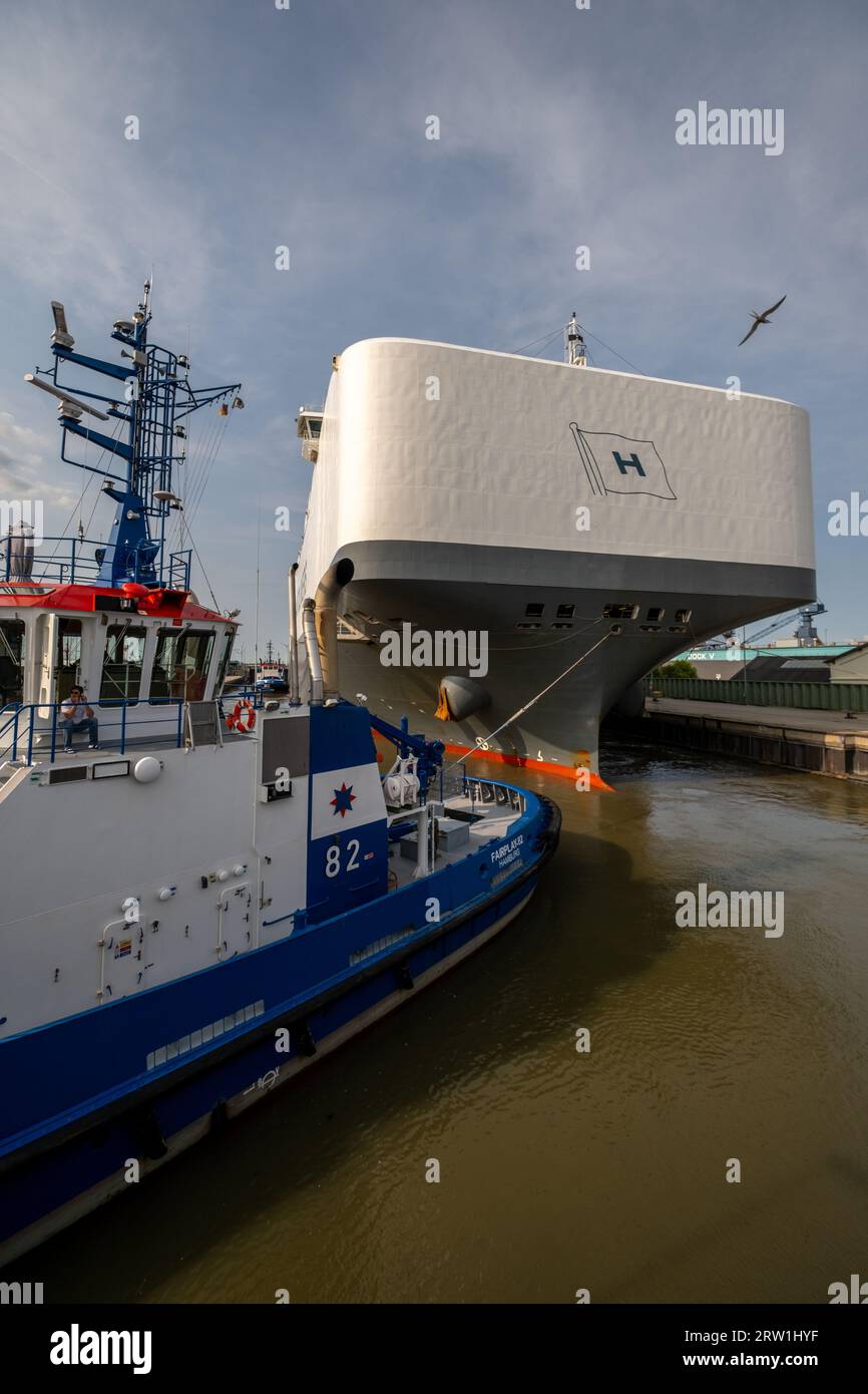 30.06.2023, Germany, Bremen, Bremerhaven - The Norwegian Vehicles ...