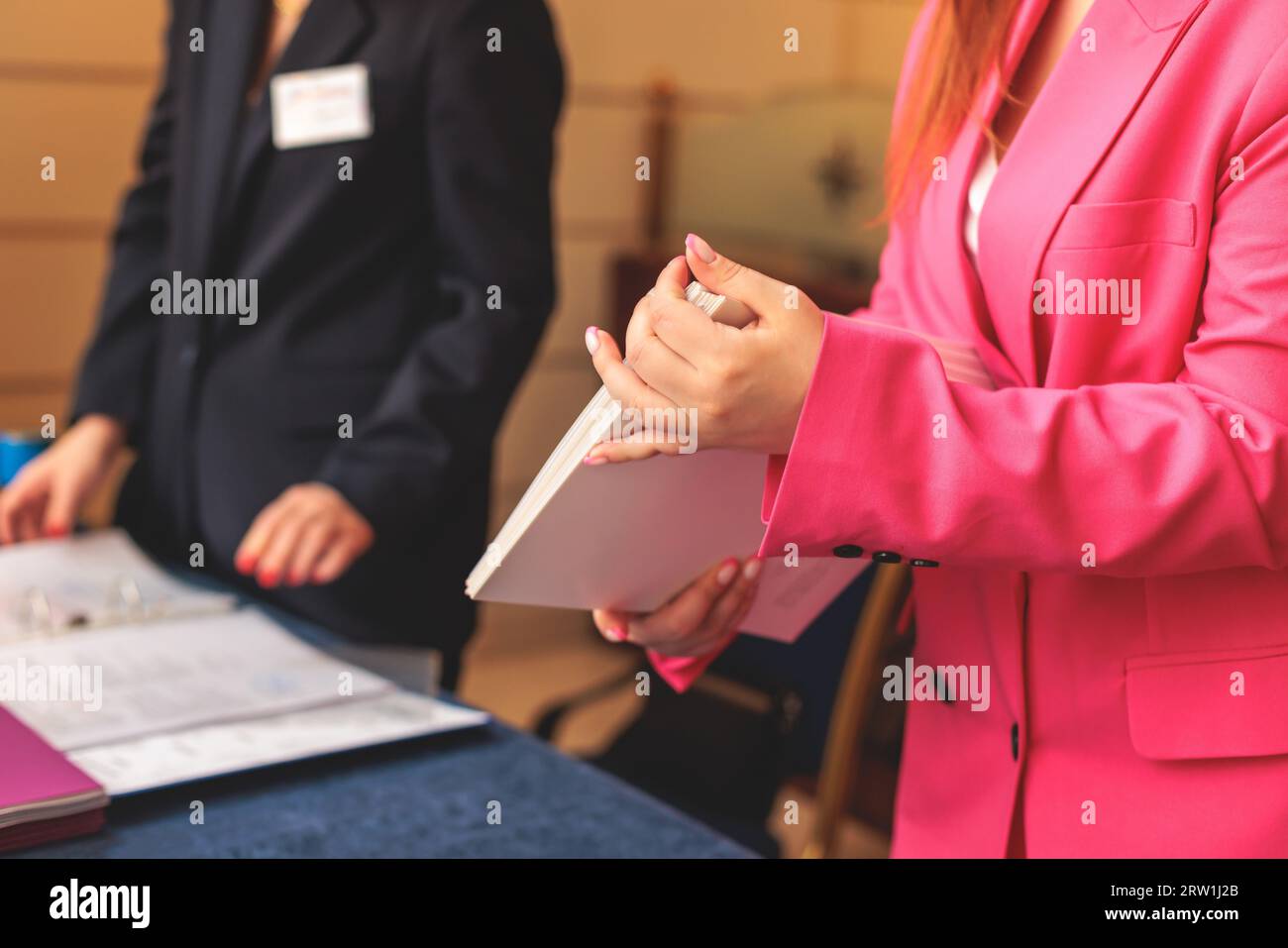 Process of checking in on a conference congress forum event ...