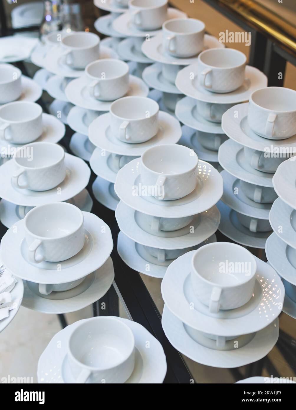 Set of coffee break lunch in the hotel restaurant during conference ...