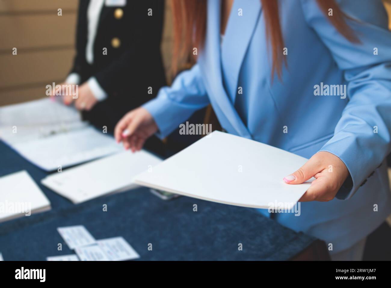 Process of checking in on a conference congress forum event ...