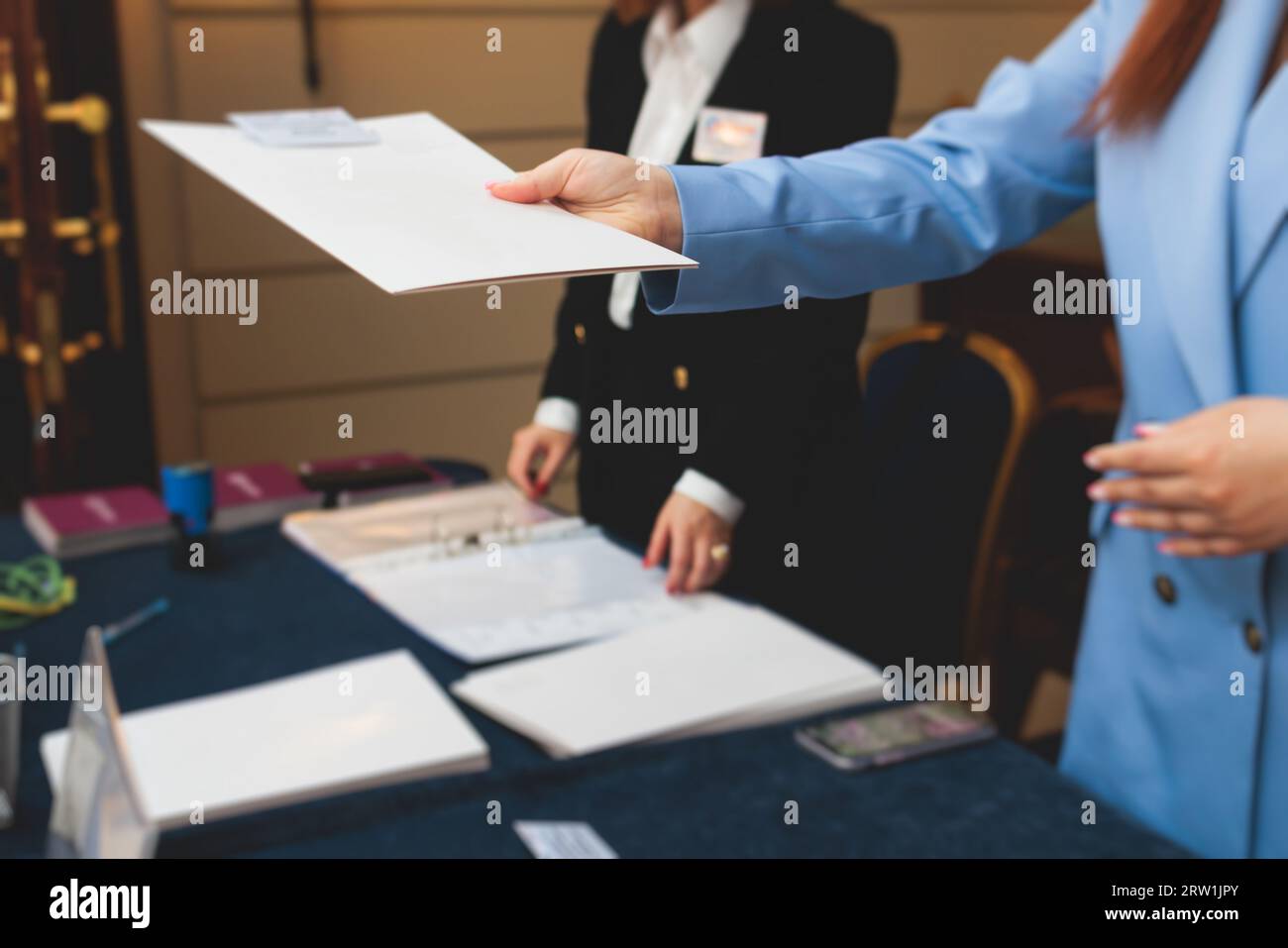 Process of checking in on a conference congress forum event ...