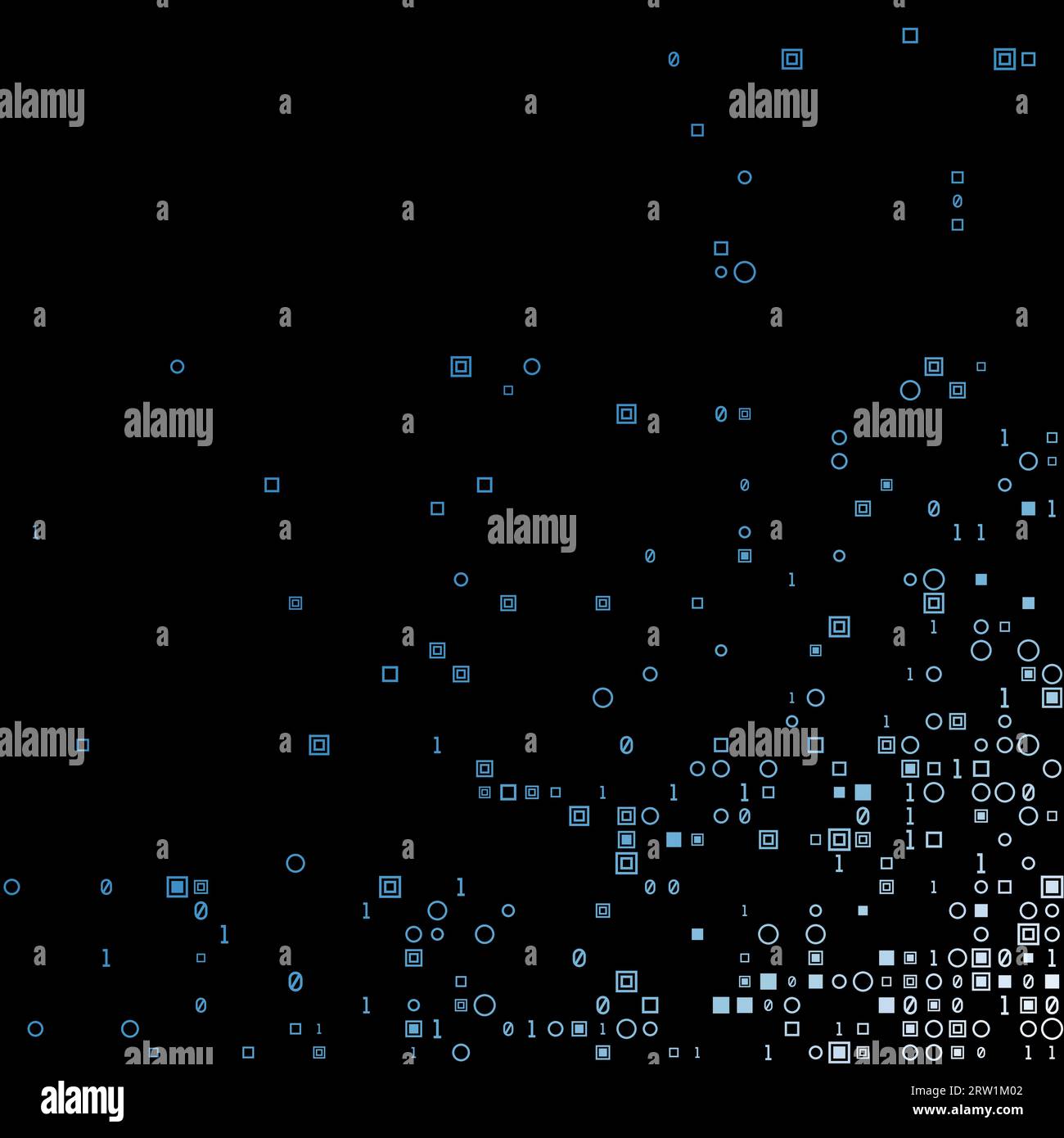 Appealing geometric matrix background in blue colors. Artistic square ...